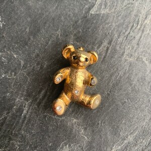 Sphinx Gold Vintage Teddy Bear Brooch With Crystal Set in the Eyes ...