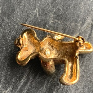 Sphinx Gold Vintage Teddy Bear Brooch With Crystal Set in the Eyes ...