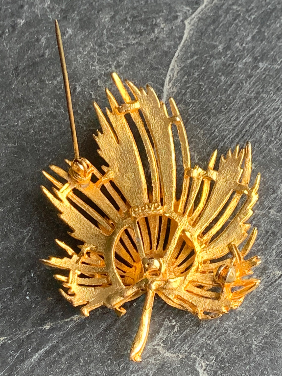 Capri Signed Gold Vintage Brooch - Etsy