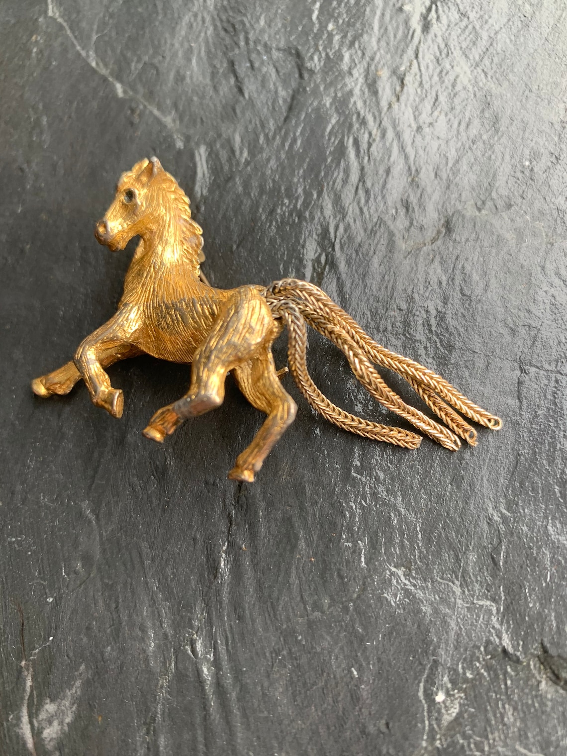 Sphinx Vintage Horse 1970's Gold Brooch - Etsy