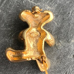 Sphinx Gold Vintage Teddy Bear Brooch With Crystal Set in the Eyes ...