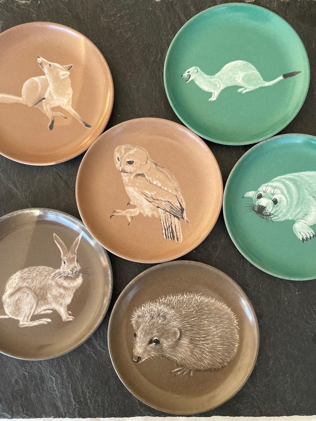 Praesidium Melamine Vintage Animal Coasters Set of Six Dated to Around ...