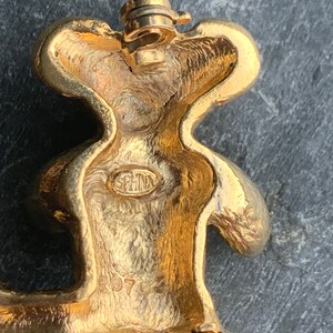 Sphinx Gold Vintage Teddy Bear Brooch With Crystal Set in the Eyes ...