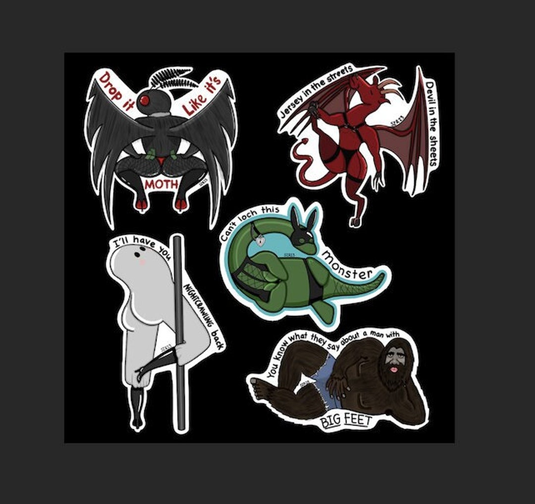 Set of 5 Sexy Cryptid Vinyl Stickers - Etsy