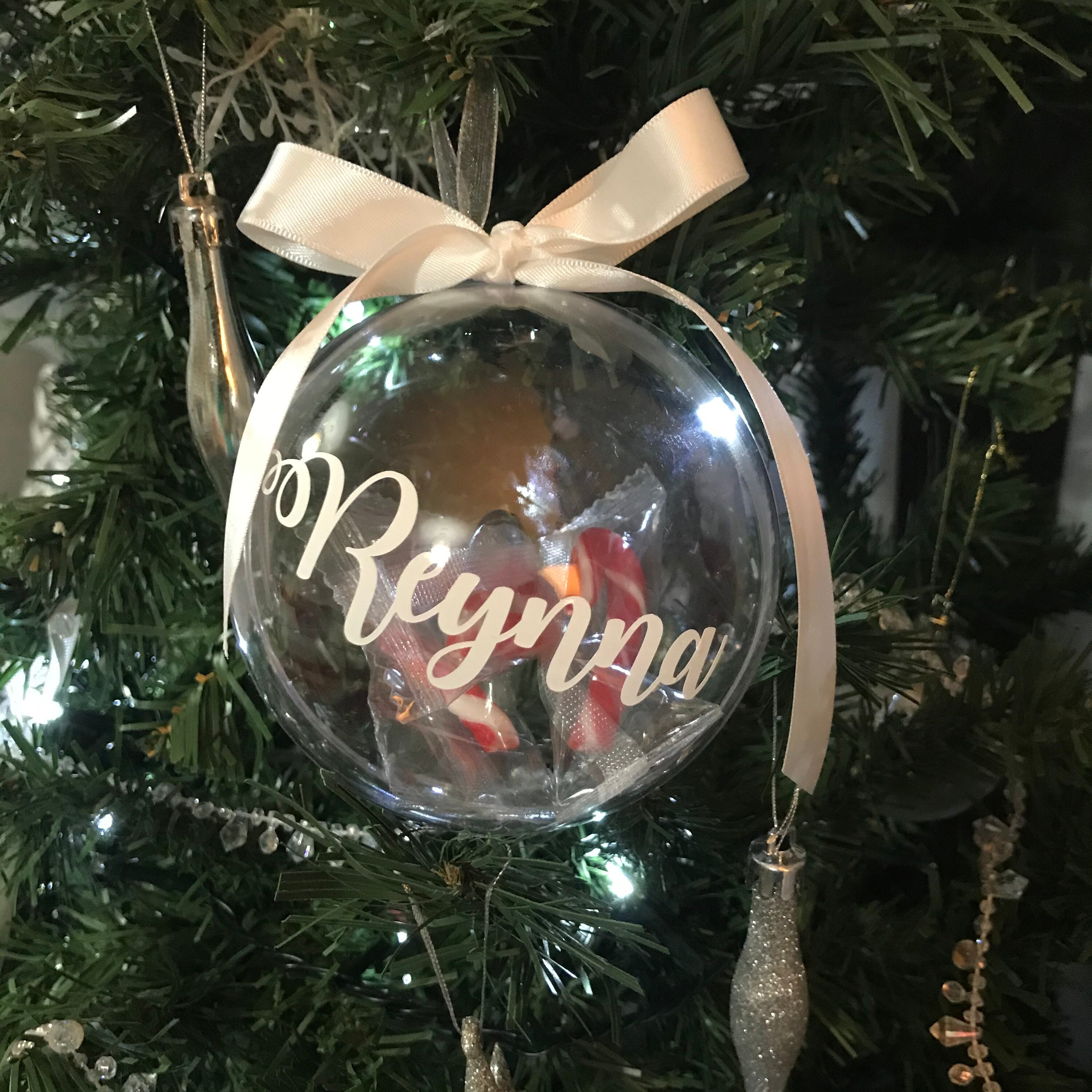 Fully Customisable. Personalised Large Fillable Bauble. 10cm. Christmas ...