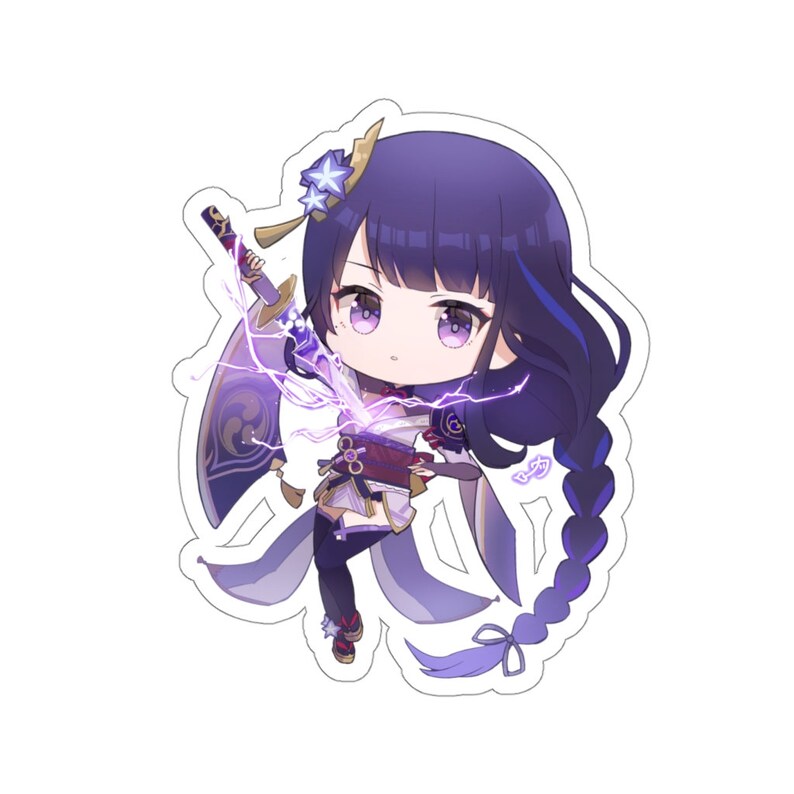 Raiden Shogun Genshin Impact Chibi Waterproof Sticker - Etsy Singapore