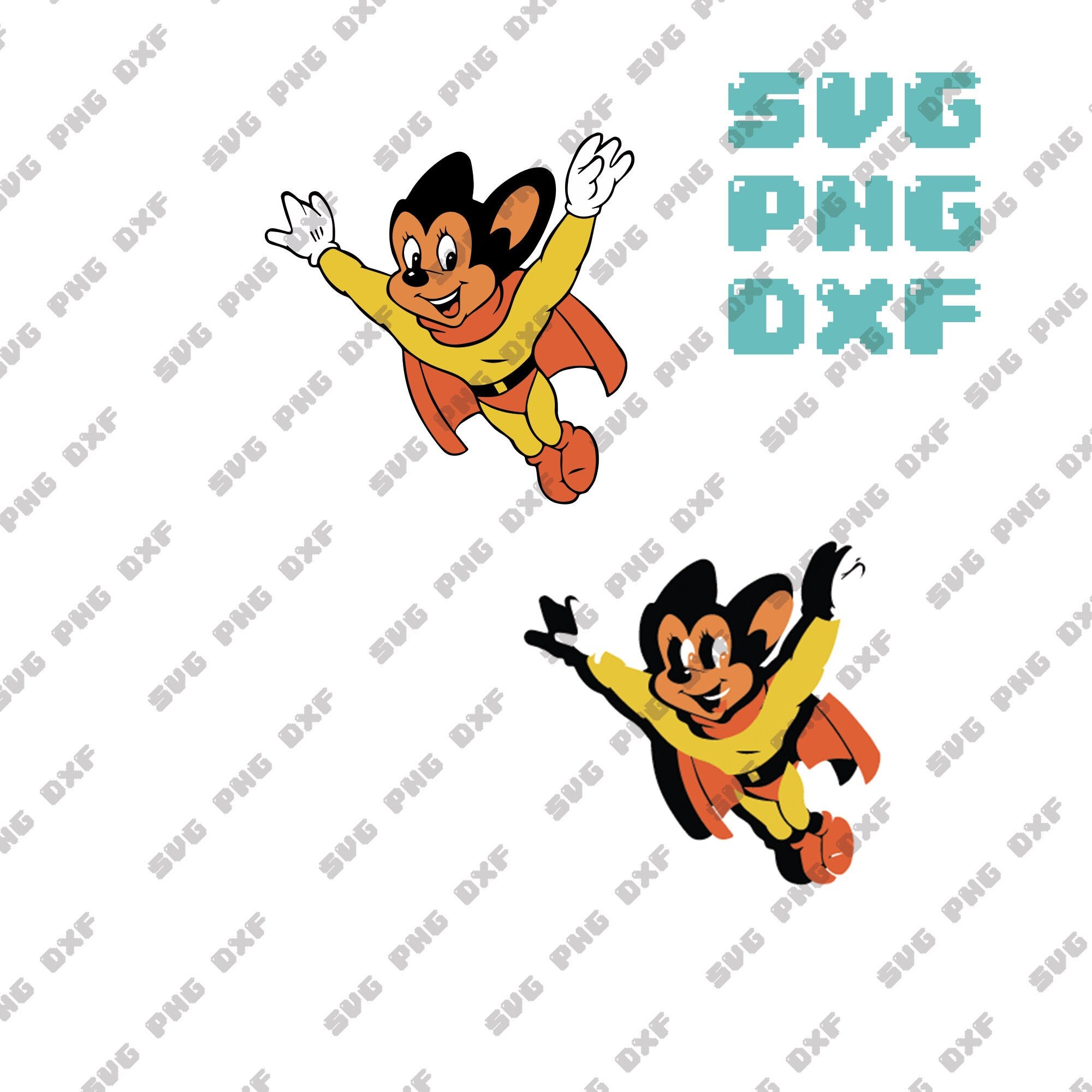 Mighty Mouse SVG PNG DXF Cricut Silhouette Cut File | Etsy