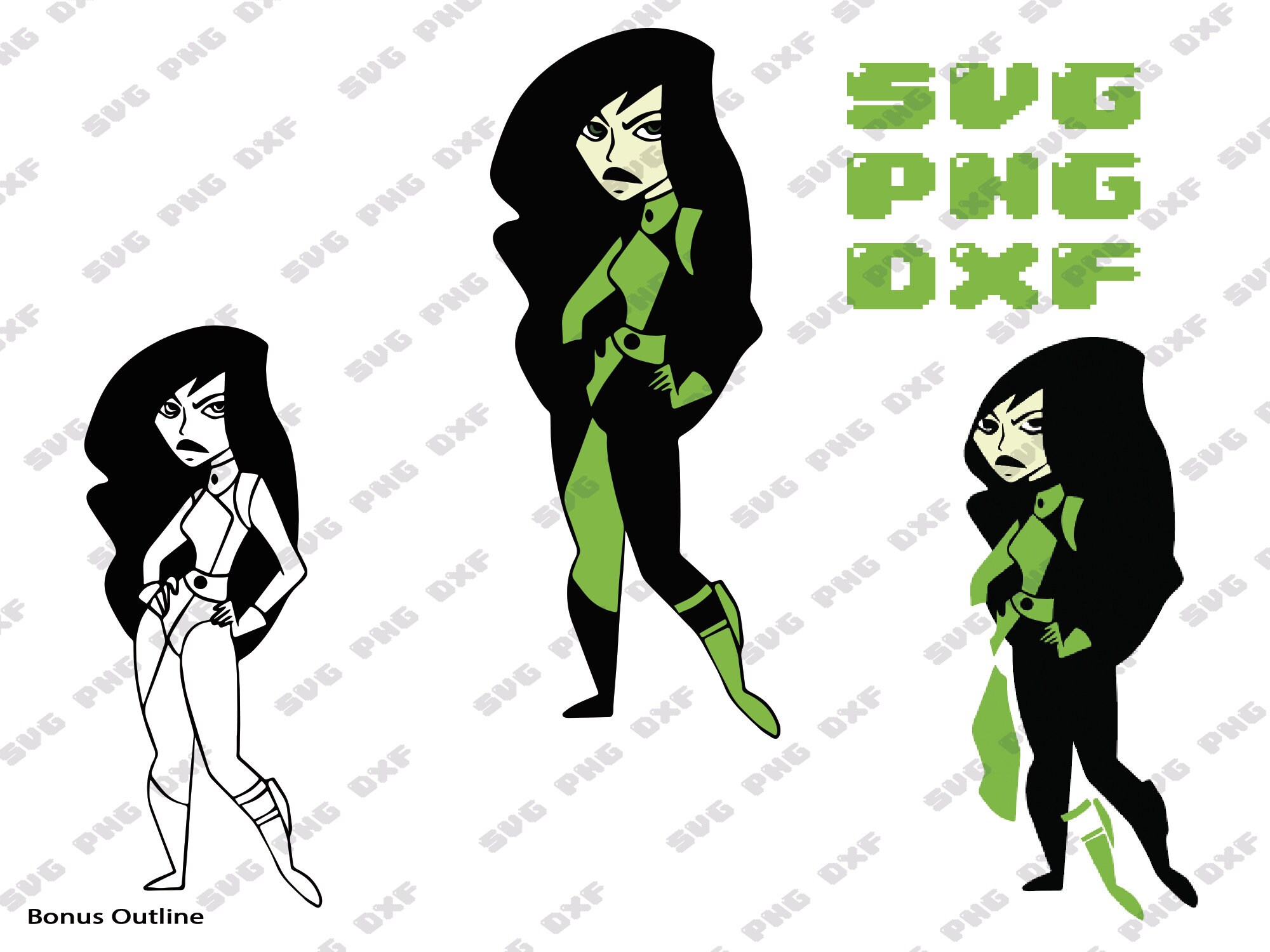 Shego Kim mögliche SVG PNG DXF geschichtet von Farbe Cricut | Etsy