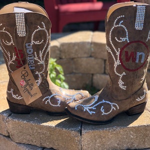 Custom Cowboy Boots Encrusted With Swarovski Crystals or Glass Crystals ...