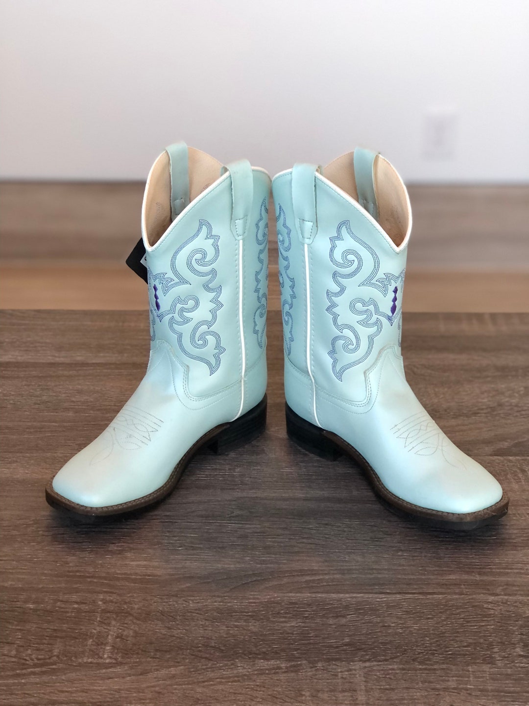 Baby Blue Girls Cowboy Boots With Light Sapphire Swarovski Crystals - Etsy