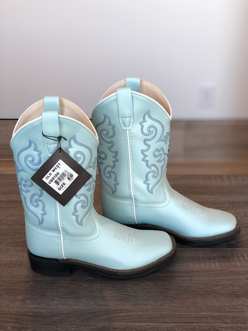 Baby Blue Girls Cowboy Boots With Light Sapphire Swarovski Crystals - Etsy