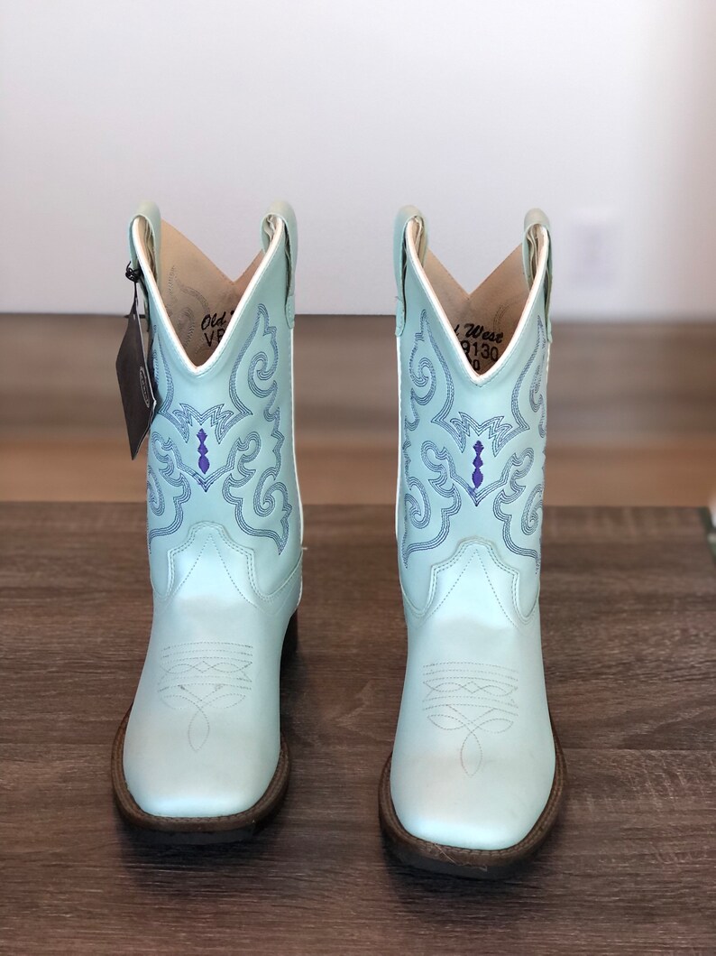 Baby Blue Girls Cowboy Boots With Light Sapphire Swarovski Crystals - Etsy