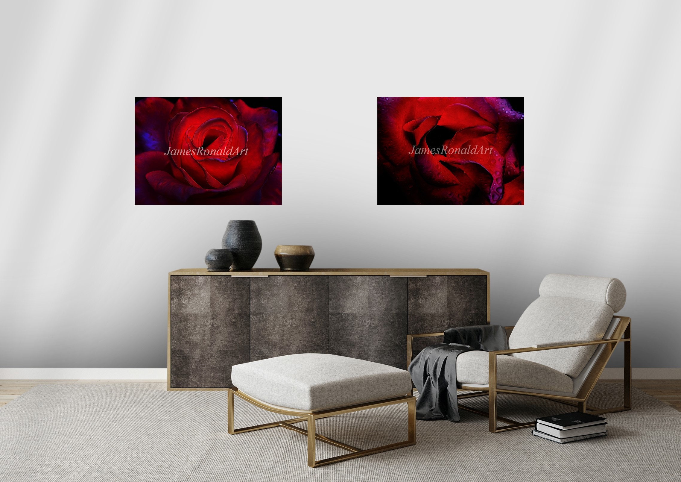 Velvet Rose Print Photograph in Watercolor Wall Art - Etsy.de