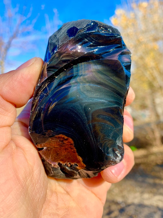 Obsidian Volcanic Glass Black Obsidian Stone Specimen Dragon Glass