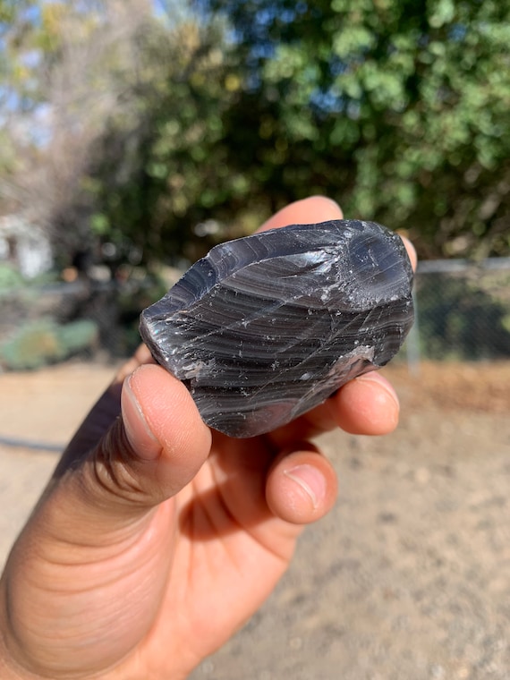 Obsidian Volcanic Glass Black Obsidian Stone Specimen Dragon Glass