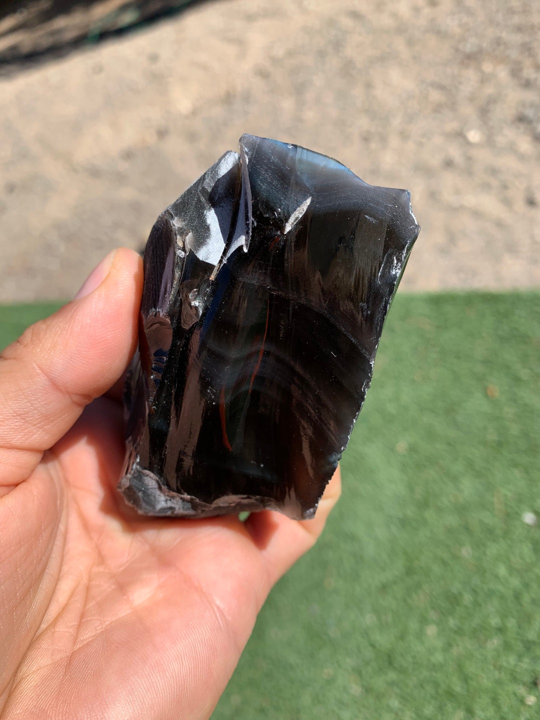 Black Obsidian Volcanic Glass W/various Color - Etsy