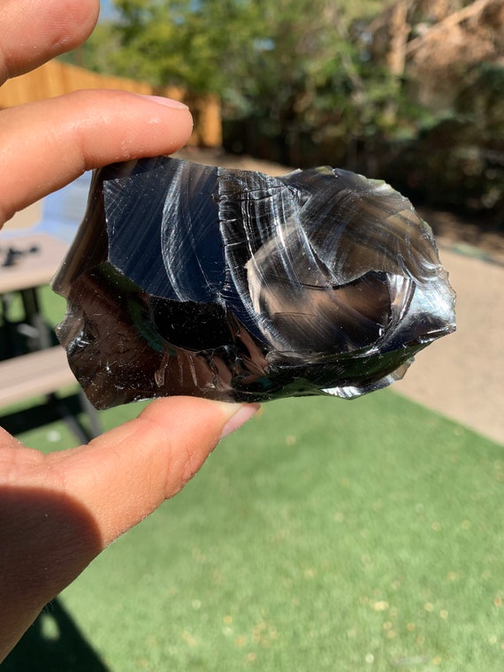 Obsidian Volcanic Glass Black Obsidian Stone Specimen Dragon Glass