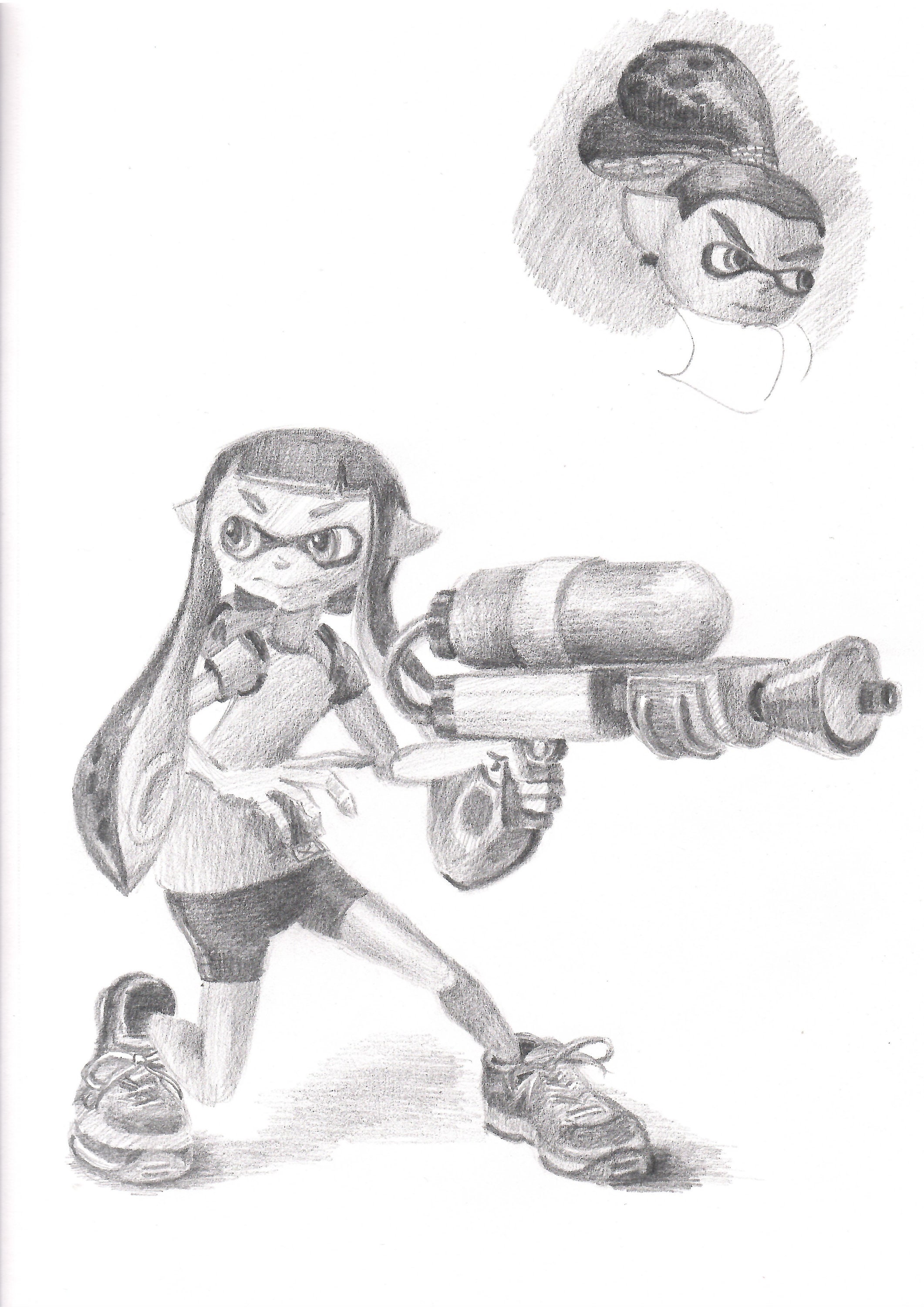 Pencil Drawing Splatoon 2 Read Description - Etsy