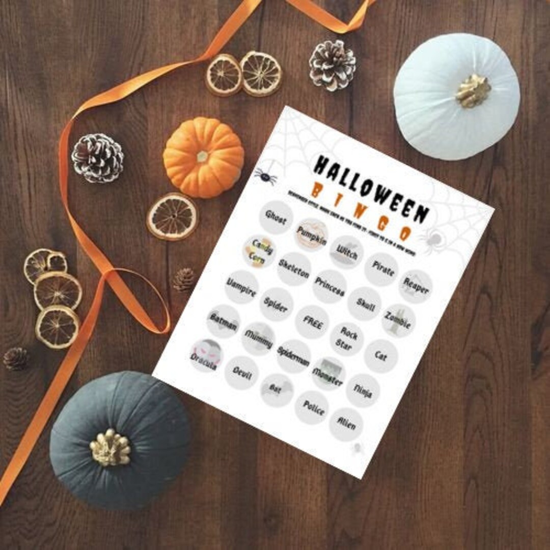 Printable Halloween Bingo Scavenger Hunt Game- Instant Download - Etsy