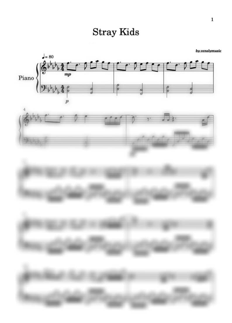 Stray Kids by Stray Kids, Sheet Music for Piano Solo, Advanced Level ...