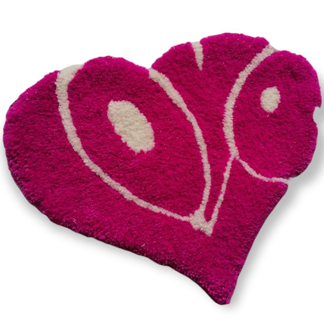 Soft Heart Shaped Rug in Pink and White Love Gift. - Etsy