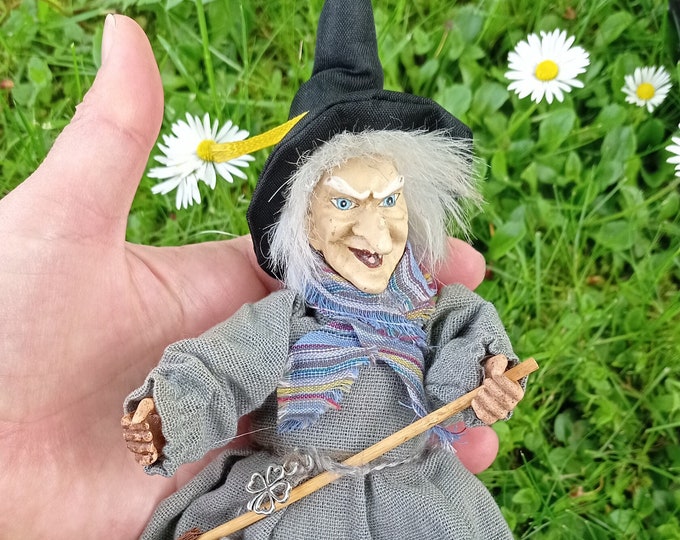 Vintage German Good Luck Kitchen Witch Doll Fairy Witch Figurine ...