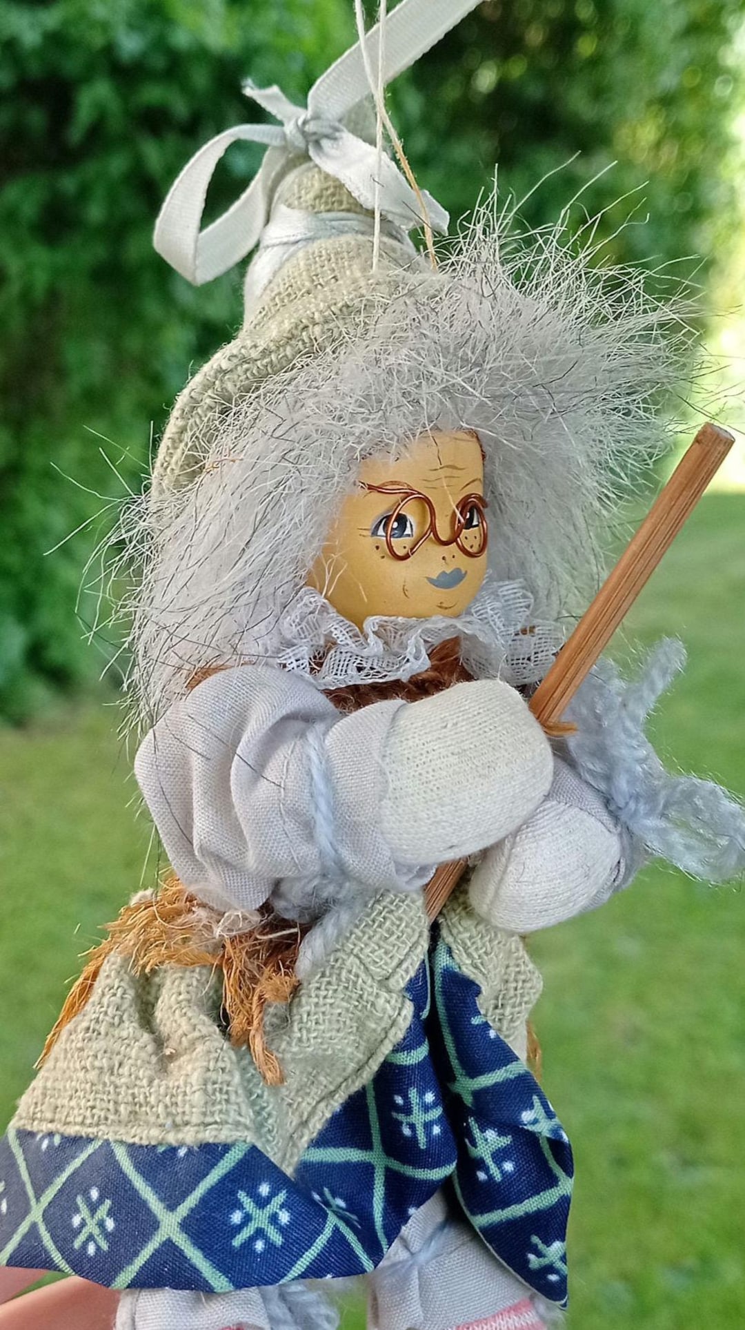 German Vintage Good Luck Kitchen Witch Doll Fairy Witch Figurine Flying ...