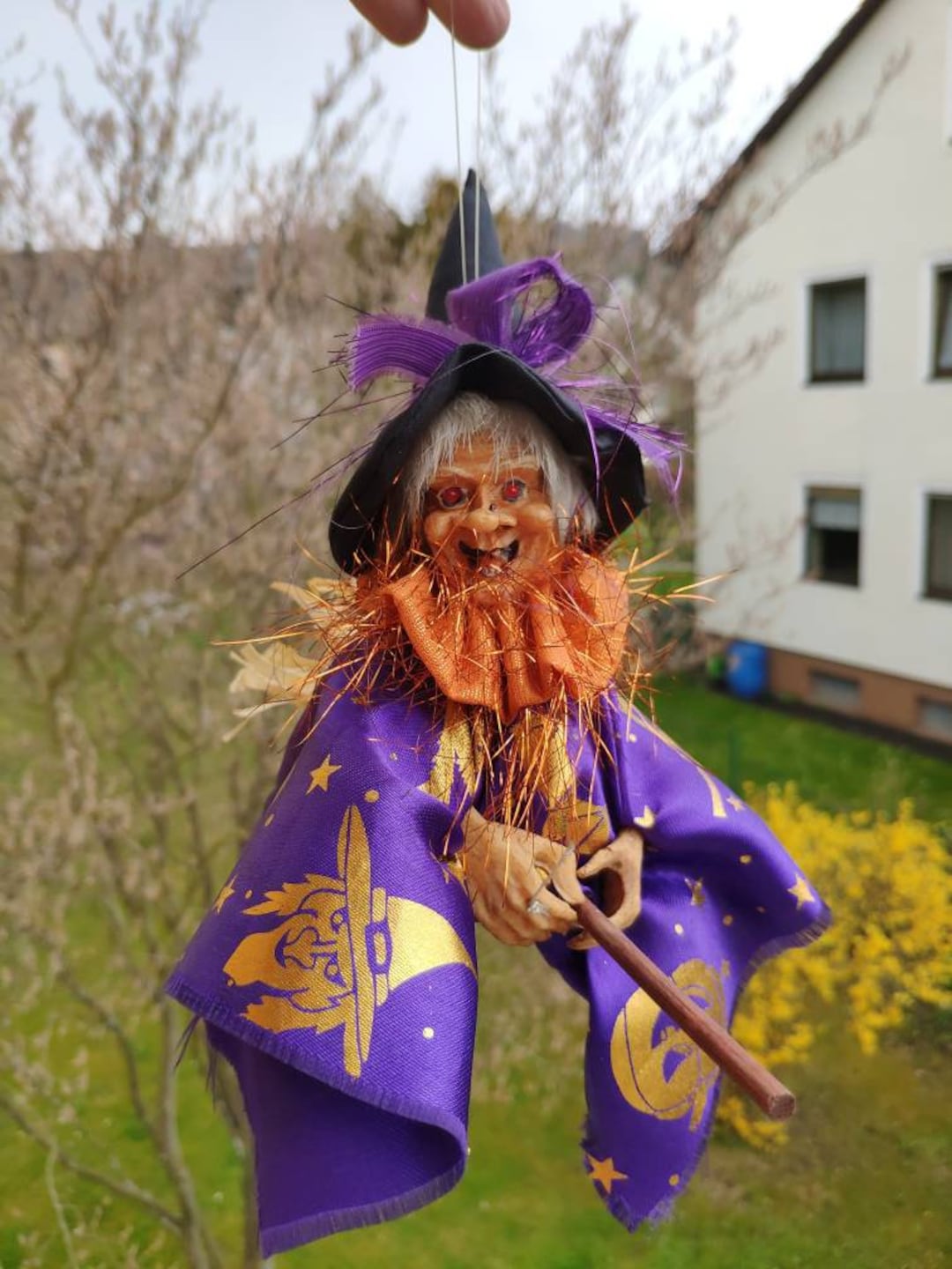 Vintage German Good Luck Kitchen Witch Doll for Hanging With Light and ...