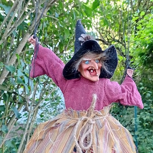 German Vintage Witch Doll With a Parachute for Hanging Witch Figurine ...