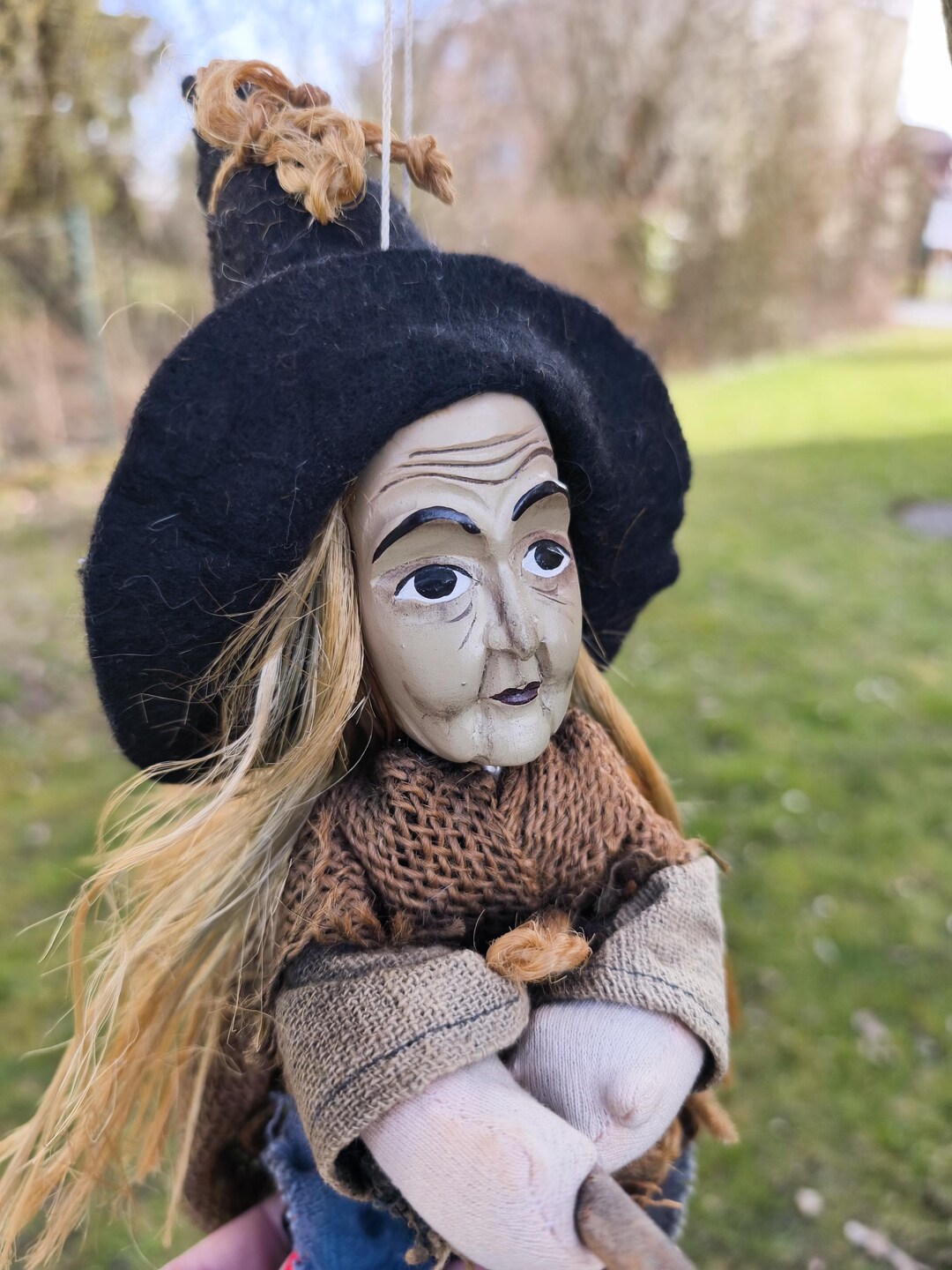 Vintage German Good Luck Kitchen Witch Doll, Hanging Vintage Fairy ...
