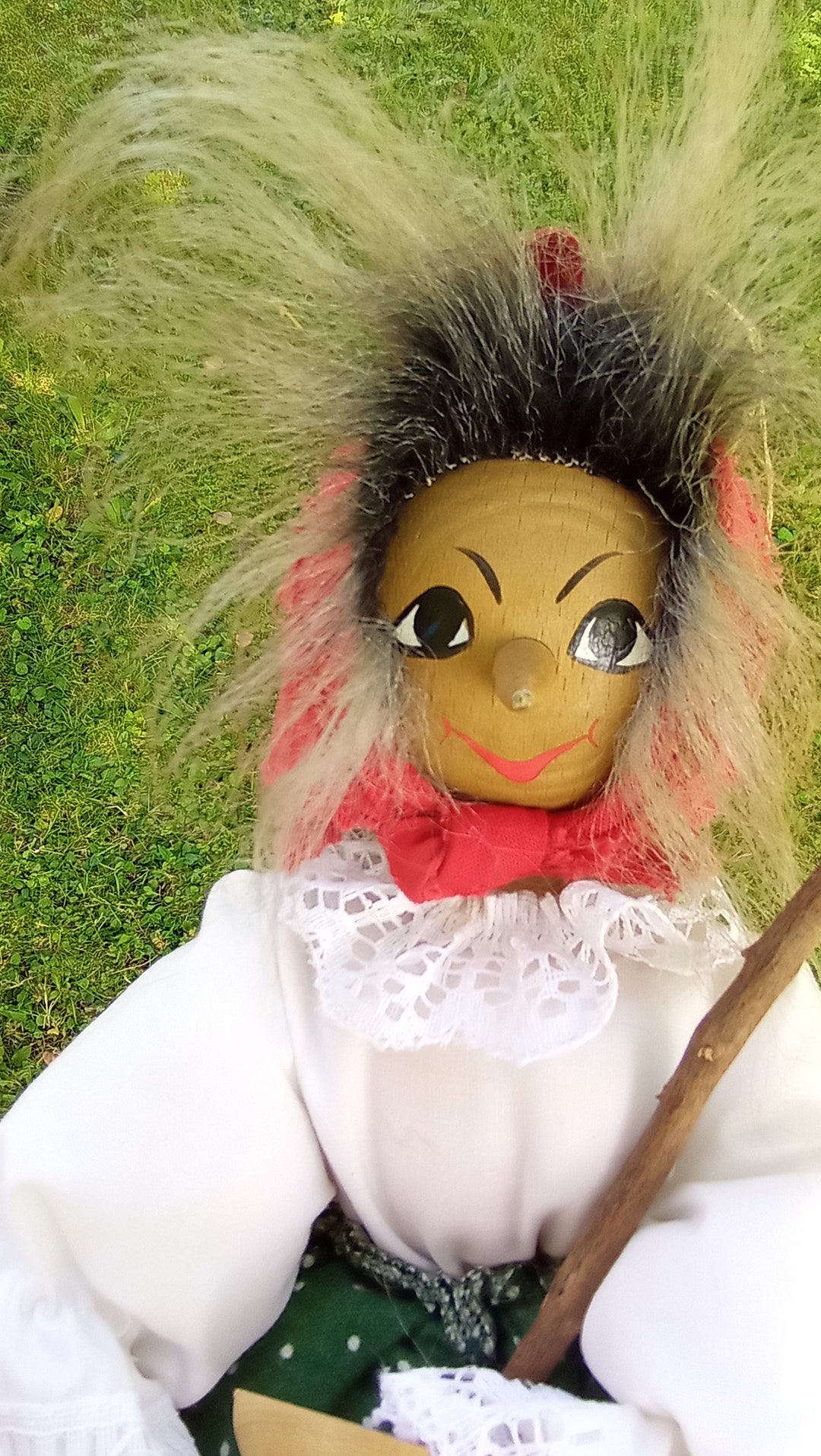 German Vintage Good Luck Kitchen Witch Doll Fairy Witch Figurine Flying ...