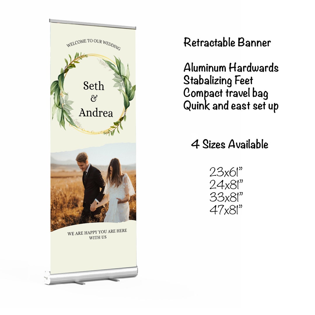 Custom Wedding Retractable Banner With Stand - Etsy