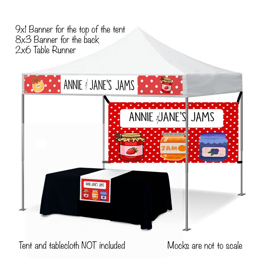 Fabric Banner Set 9x1 Banner, 8x3 Banner, 2x6 Table Runner, Custom ...