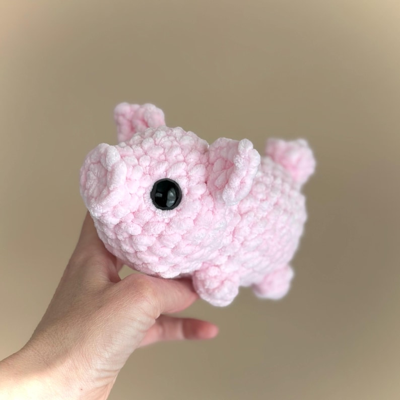 Crocheted Pig Plush, Pastel Piglets, Pot Belly Pig, Handmade Stuffed ...