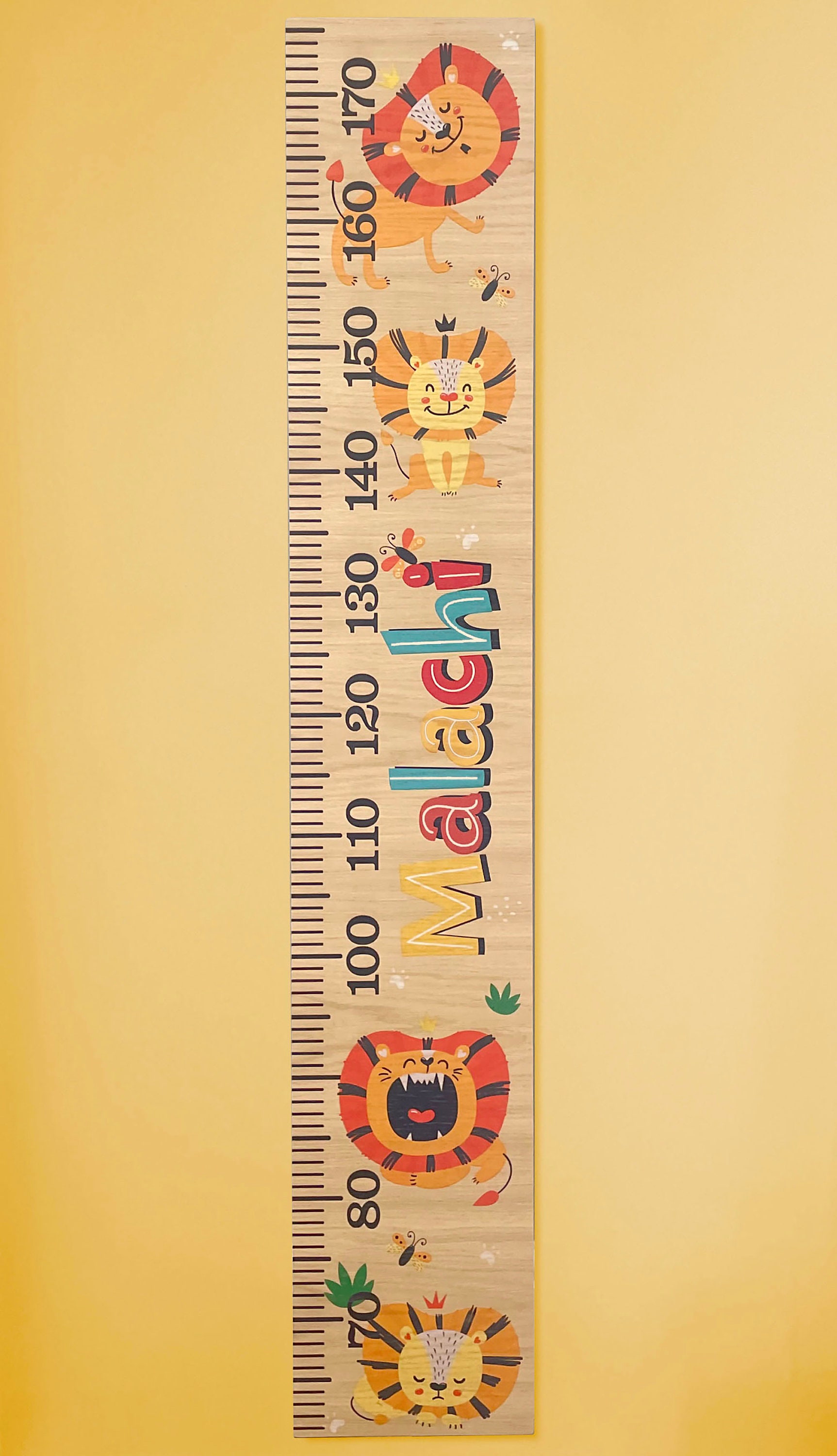 Personalised Lion Height Chart Children's Growth Ruler - Etsy