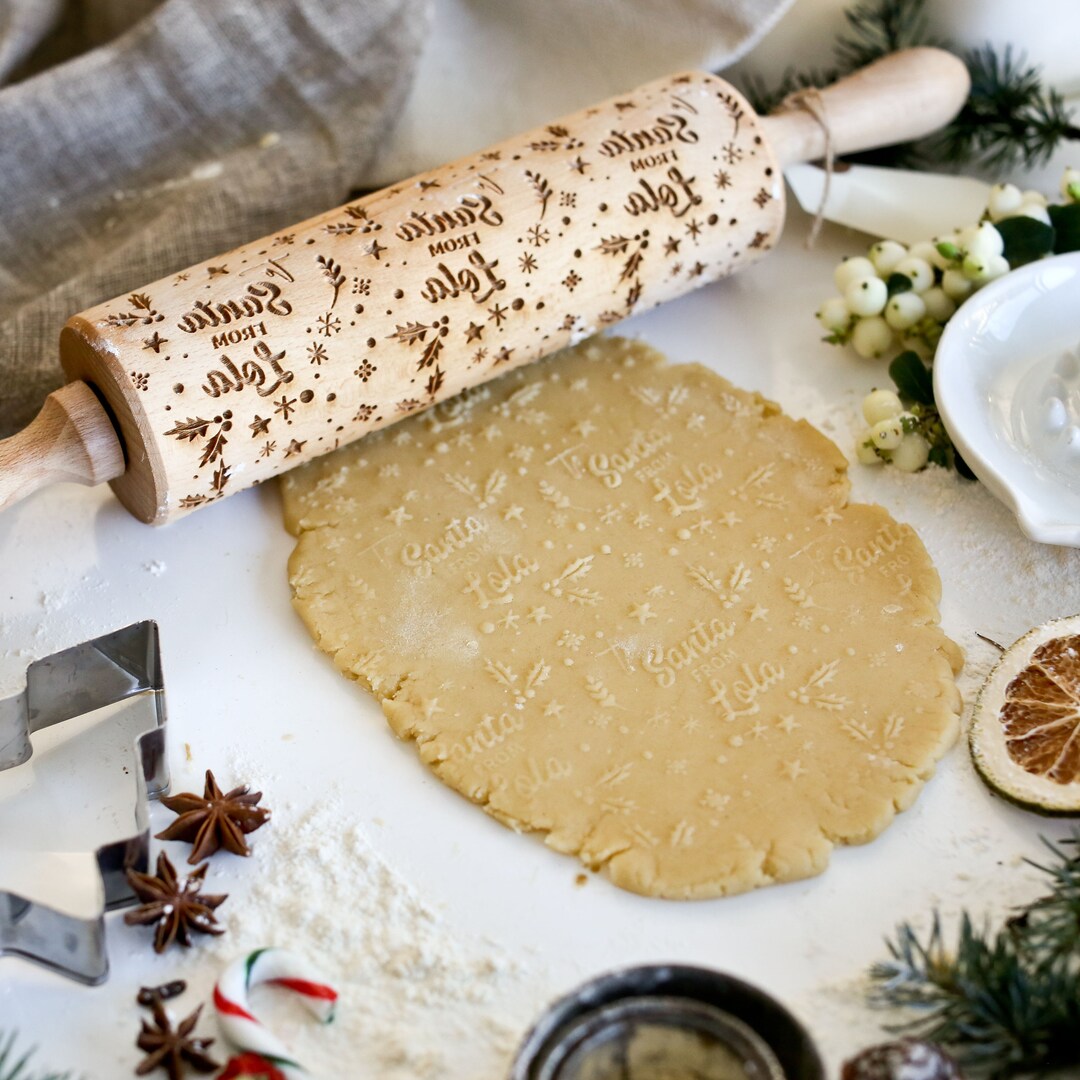 Personalised Christmas Eve Santa Cookie Embossing Rolling Pin - Etsy