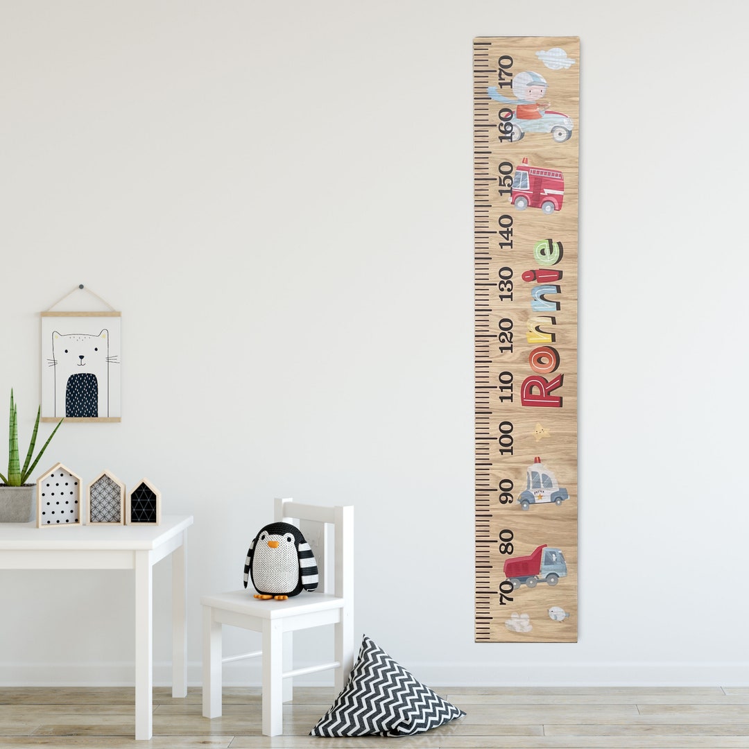 Personalised Cute Car Height Chart, Children's Growth Ruler, Keepsake ...