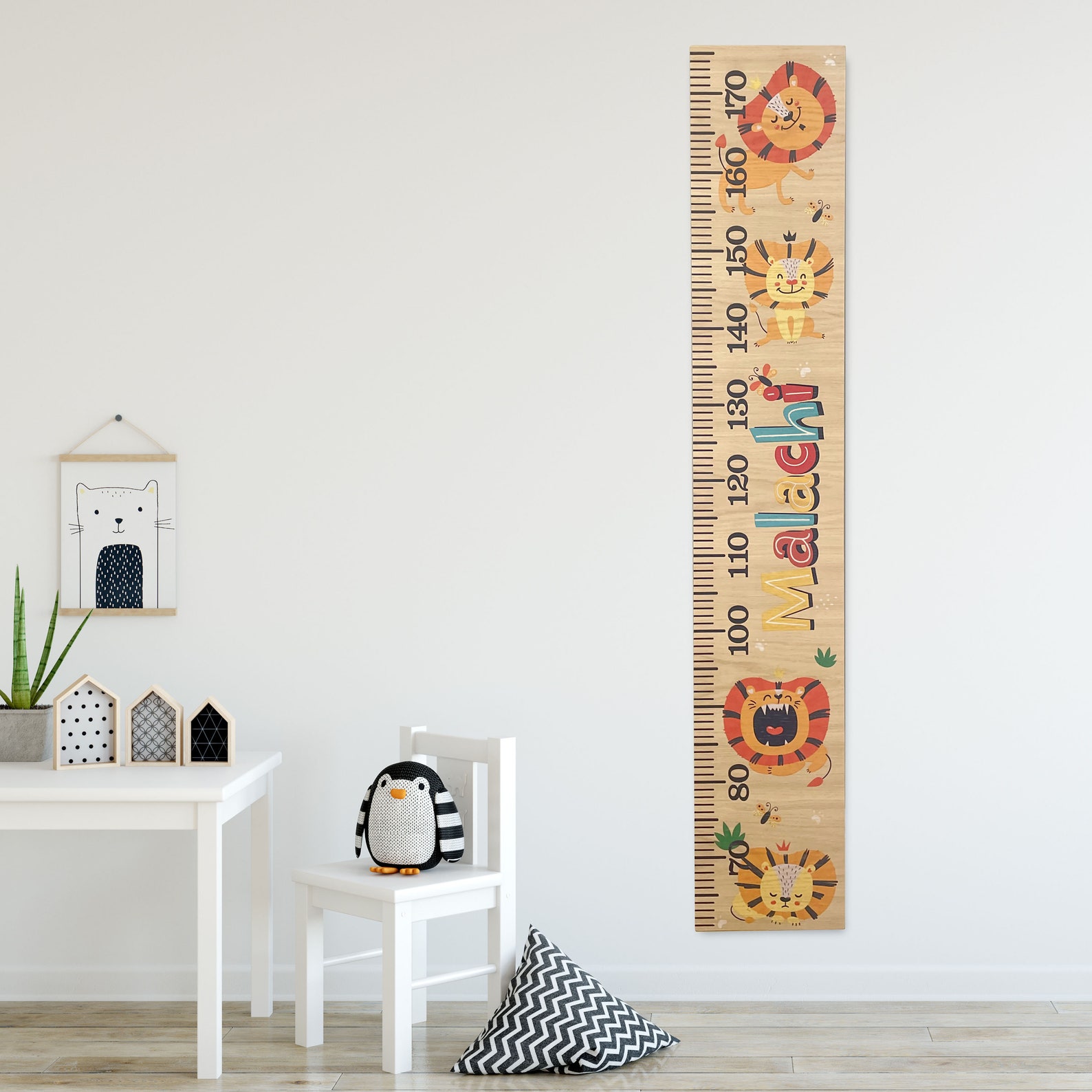 Personalised Lion Height Chart Children's Growth Ruler - Etsy