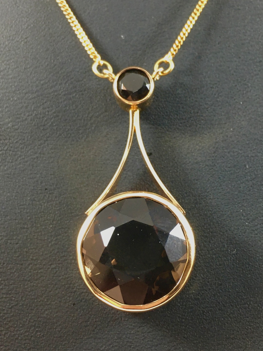 Kaunis Koru / Valo Koru, Vintage Gold Pendant Necklace With Smoky ...