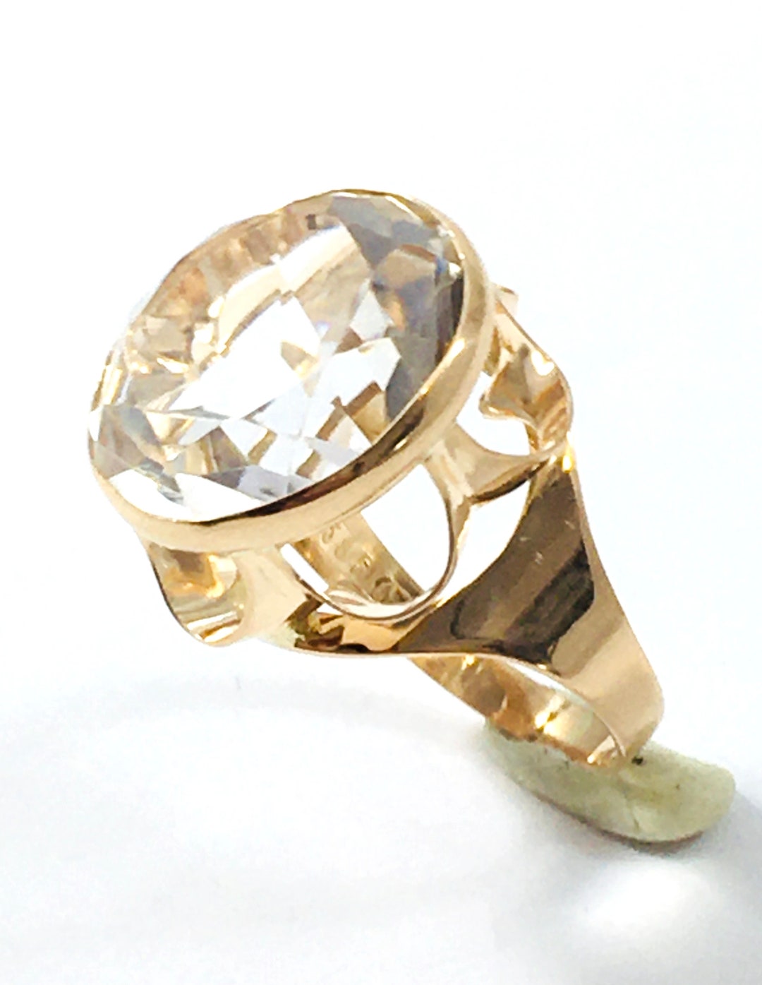 Nipuli Kari, Vintage Gold Ring With Rock Crystal, Finland 1976 - Etsy