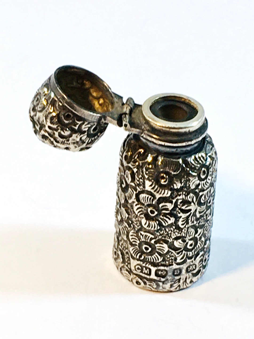 Antique Silver Perfume Flacon, England - Etsy