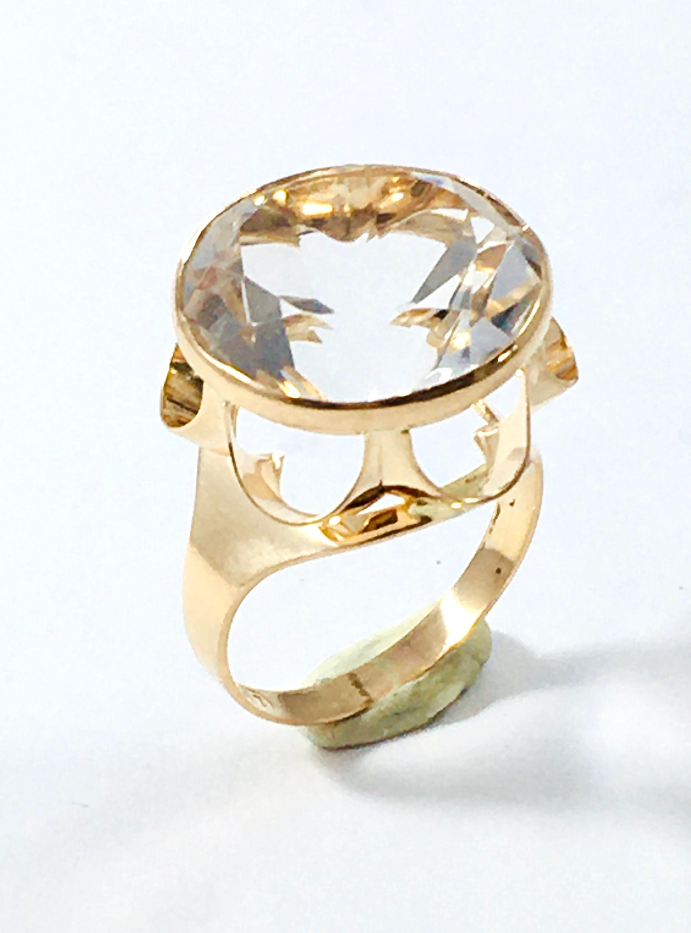 Nipuli Kari, Vintage Gold Ring With Rock Crystal, Finland 1976 - Etsy