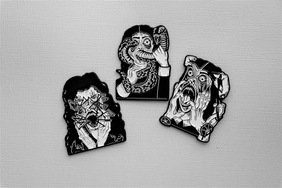 Phobia Enamel Pin Pack, Fear of Snakes, Touch, Spiders, Haphephobia ...