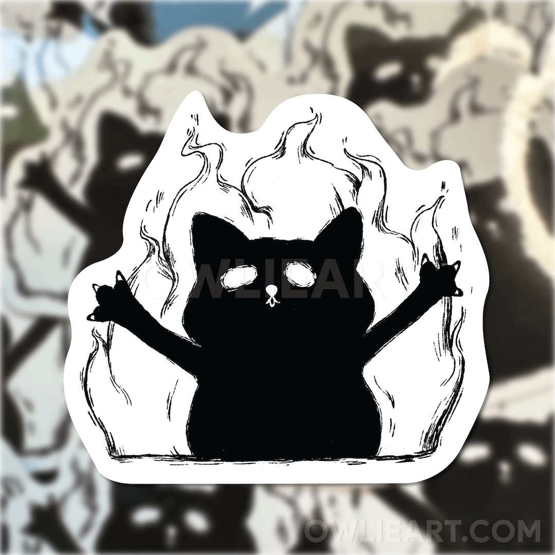 Meme Sticker Elmo Fire Meme Sticker Cat Sticker Horror Meme Sticker ...