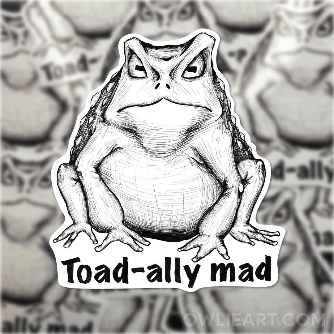 Toad Pun Sticker Funny Frog Sticker Pen and Ink Sticker Halloween ...