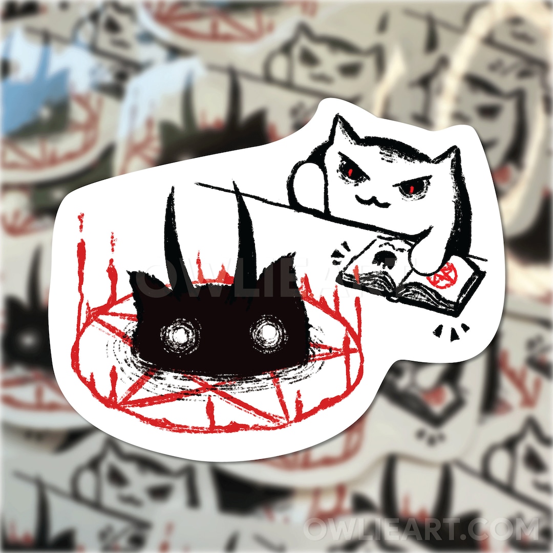 Bongo Cat Sticker Cat Meme Sticker Ritual Cat Summon Devil Sticker Meme Sticker Trendy Sticker ...
