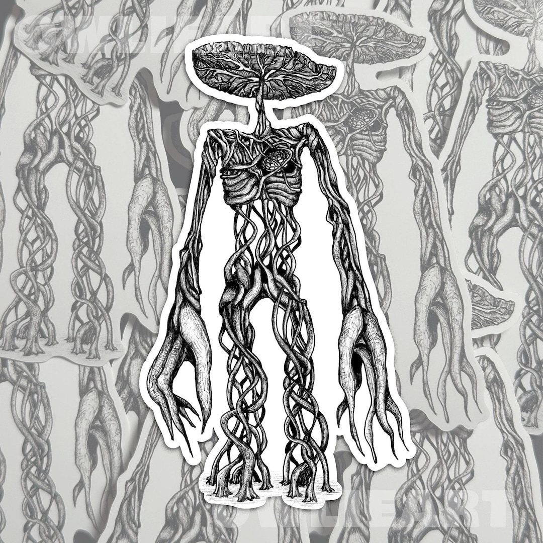 Lily Pad Monster Sticker: Black and White Gore Horror Vinyl - Etsy