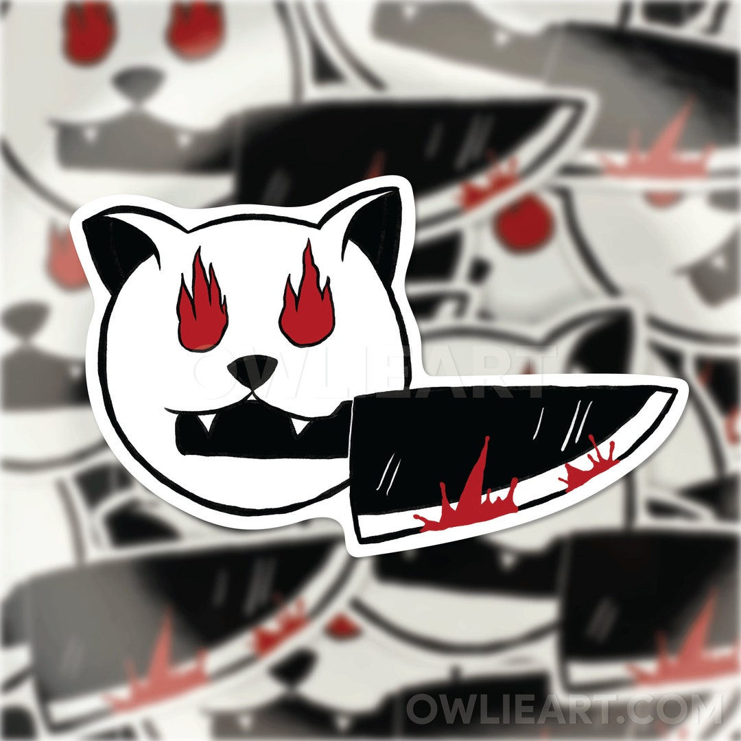 Dagger Cat Sticker, Spooky Halloween Inktober Gift - Etsy