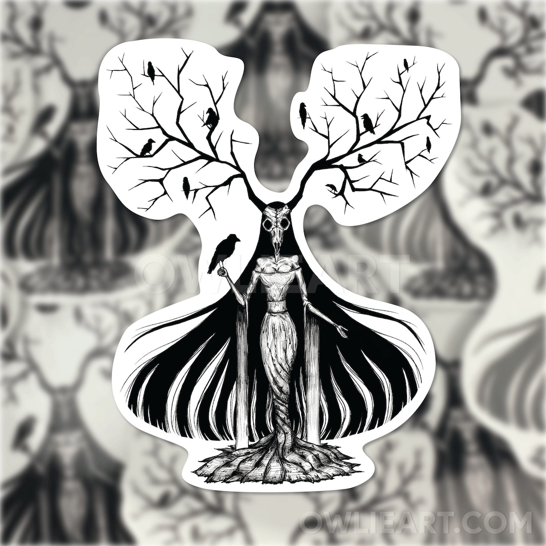 Wendigo Inspired Sticker Siren Crow Raven Sticker Beautiful - Etsy