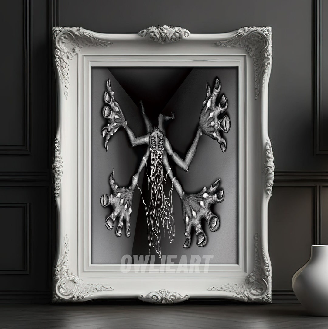 Spider Hybrid Monster Inktober Art Print, Sleep Paralysis Art, Gothic ...